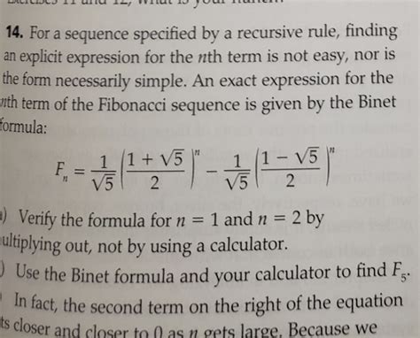 Solved 14 For A Sequence Specified By A Recursive Rule