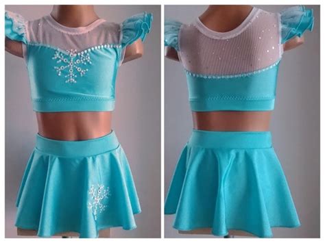 Elsa Inspired Dance Set Elsa Performance Costume Elsa Crop Etsy