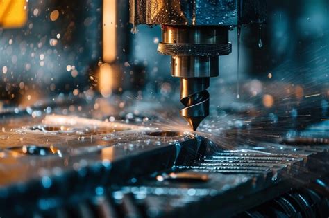 Premium Photo Close Shot Of CNC Machine For Metal Working With A Big Empty Space And A Dark