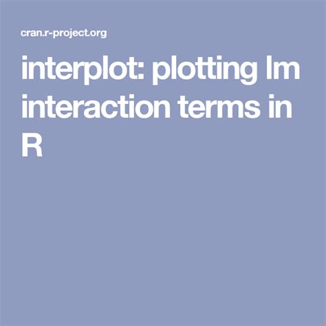 Interplot Plotting Lm Interaction Terms In R Interactive Plots Terms