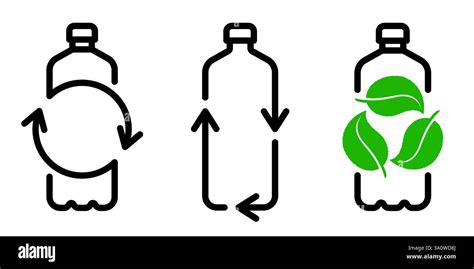 Recycled Plastic Bottle With Leaves And Arrows Form Recycling Process