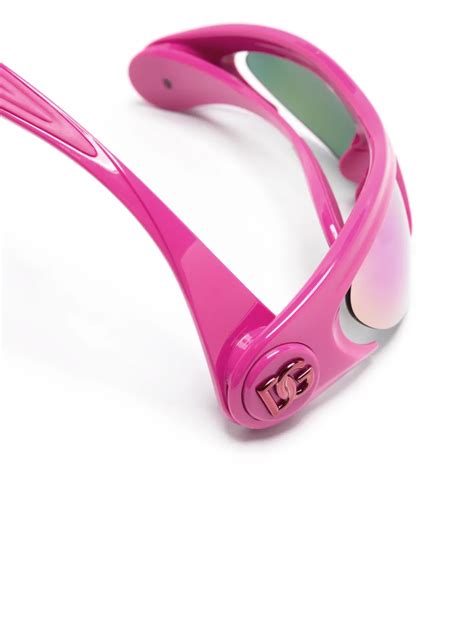 Dolce And Gabbana Shield Frame Gradient Sunglasses In Pink Modesens