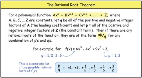 Rational Root Theorem Rational Root Theorem