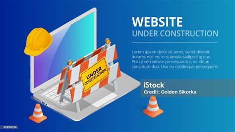 웹사이트 건설 페이지 배경 벡터 일러스트 레이 션에서 등각 투영 평면 스타일 벡터 일러스트입니다 건설 현장에 대한 스톡 벡터 아트 및 기타 이미지 Istock