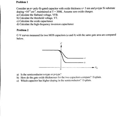 Solved Problem 1 Consider An N Poly Si Gated Capacitor With Oxide
