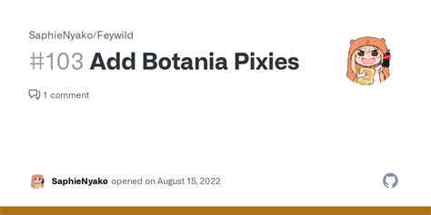 Add Botania Pixies Issue 103 SaphieNyako Feywild GitHub