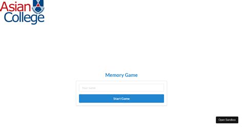 Memory Game Codesandbox