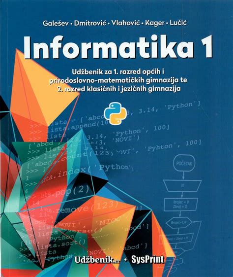 Informatika 1 Udžbenik Za 1 Razred Općih I Prirodoslovno Matematičkih