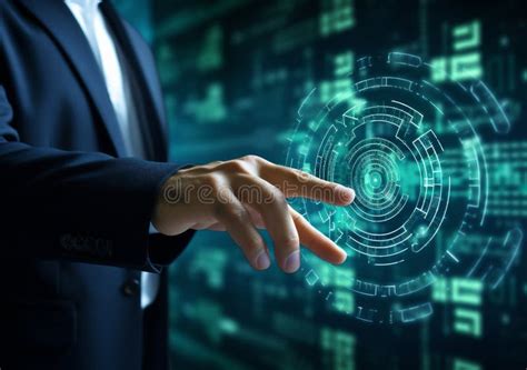 Digital Hand Virtual Code Interface Icon Technology Business Innovation