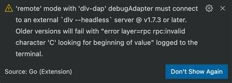 Remote Mode With Dlv Dap Debugadapter Must Connect To An External `dlv Headless` Server