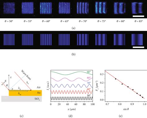 Interference Fringes Dispersed Along The X Direction On Au Squares With