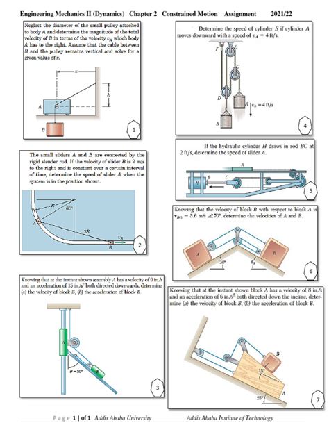 Assignemnt 6 Ch2 Constrained Motion Pdf
