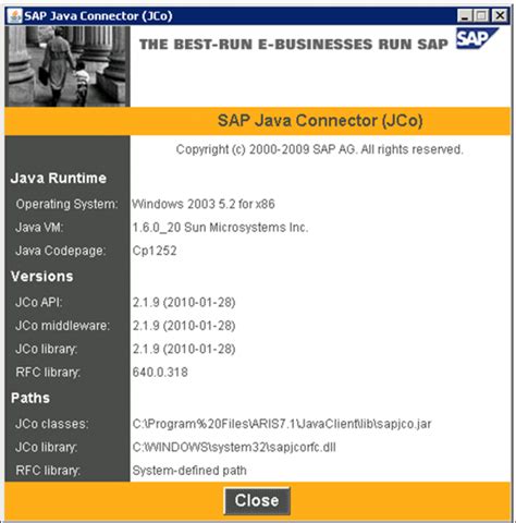 SAP Java Connector Error Error ARIS BPM Community