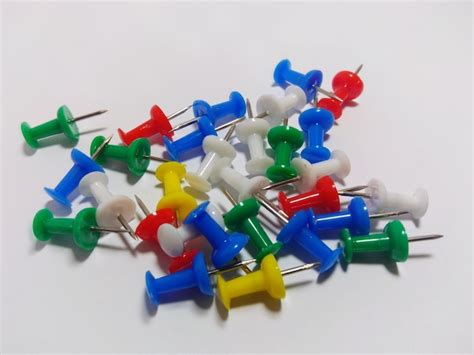 Premium Photo High Angle View Of Colorful Thumbtacks