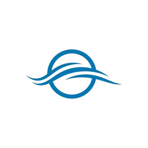 워터 웨이브 기호 및 아이콘 로고 템플릿 프리미엄 벡터