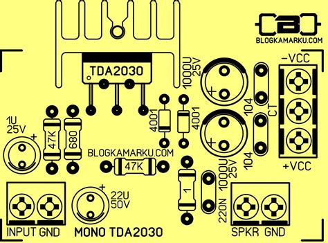 Pcb Layout Power Amplifire Tda Versi Standard Rangkaian Riset