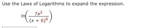 solved use the laws of logarithms to expand the