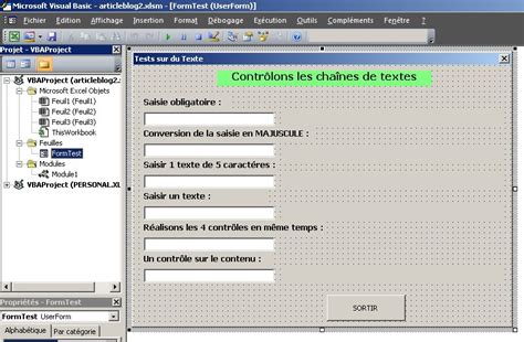 vba contrôle de validité dans un formulaire