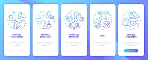 Clean Water And Sanitation Blue Gradient Onboarding Mobile App Screen