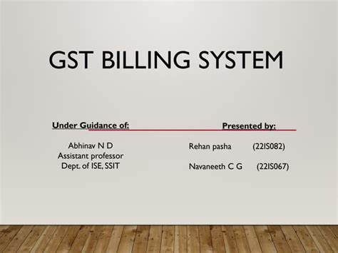 gst mini project presentation with data pptx