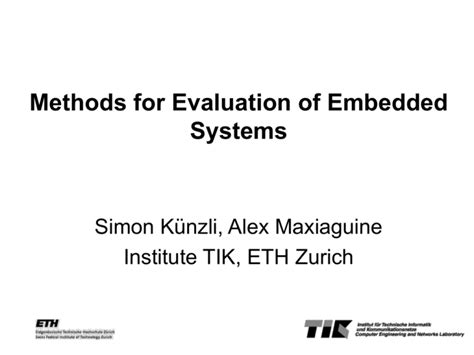 methods for evaluation of embedded systems