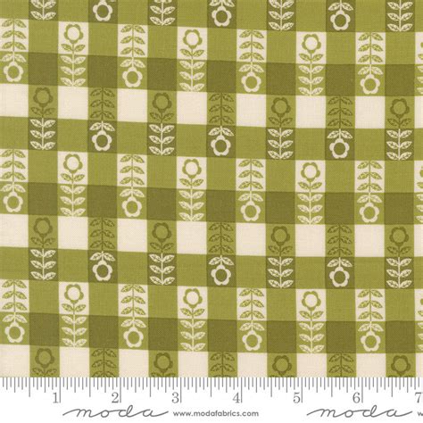 Presale The Henhouse Flower Plaid Grass Yardage By Gingiber For Moda F