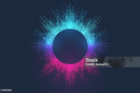 양자 컴퓨팅 개념 딥 러닝 인공 지능 비즈니스를위한 빅 데이터 알고리즘 시각화 과학 프리젠 테이션 포스터 표지 벡터 일러스트