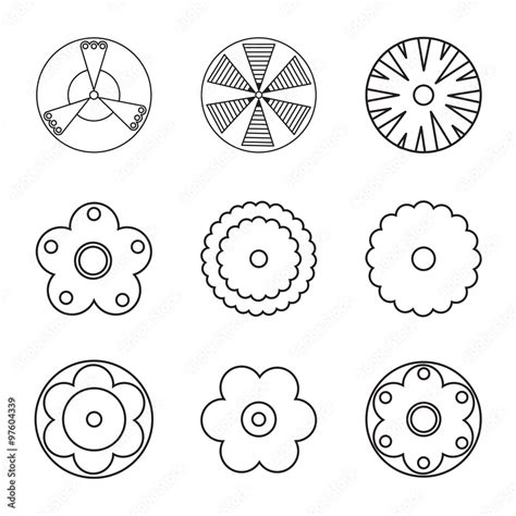 Flowers Design Element For Coloring Page Book Hipster Geometrical