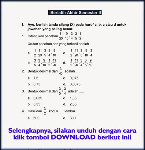 Soal Matematika Kelas 6 Bilangan Bulat Homecare24