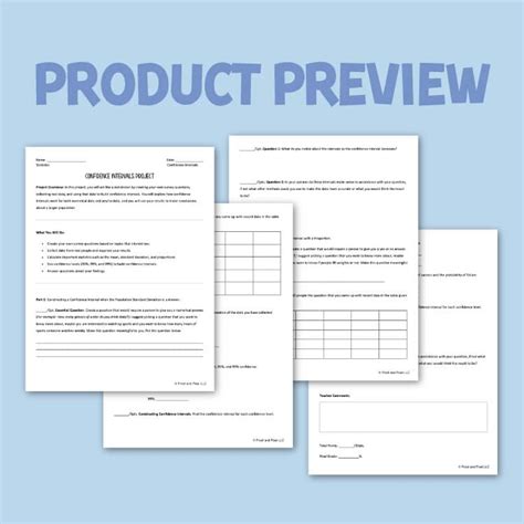 Confidence Interval Project By Proof And Pixel Tpt