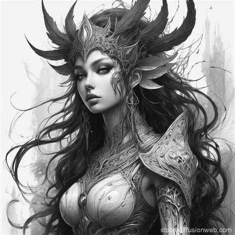 Black And White Hand Sketched Fantasy Art Classic 1970s Old School Dnd