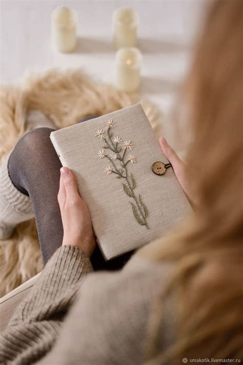 Блокнот Ромашки лён вышивка крафт листы формат А5 заказать на Ярмарке Мастеров N7uaaru