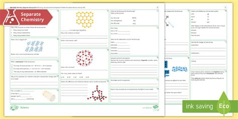 AQA GCSE Chemistry Separate Science Unit 2 Bonding Structure And The