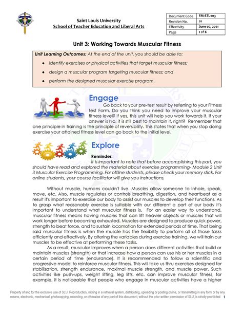 FIT HW Module UNIT Fit Notes Property Of And For The Exclusive Use Of SLU Reproduction
