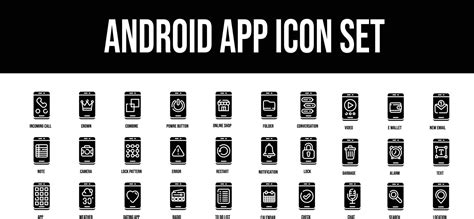 Anddroid App Stroke Outline Icons Set 21177999 Vector Art At Vecteezy