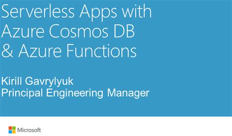 Watch Now How To Build Serverless Apps With Azure Cosmos Db And Azure Functions