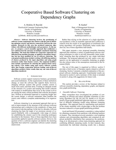 Pdf Cooperative Based Software Clustering On Dependency Graphs