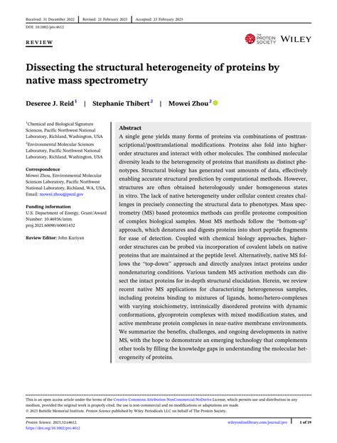 Pdf Dissecting The Structural Heterogeneity Of Proteins By Native