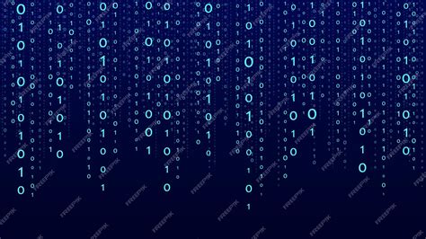 Premium Vector Vector Digital Blue Background Of Streaming Binary