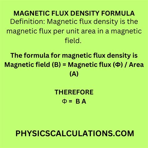 Magnetic Flux Density Formula Definition Unit Calculations