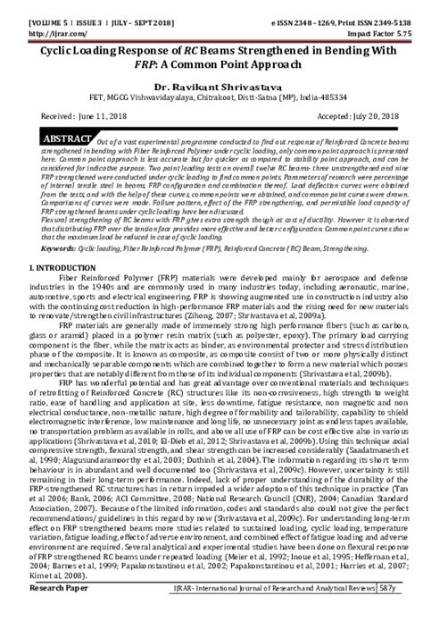 Pdf Cyclic Loading Of Frp Strengthened Rc Beams Common Points Analysis