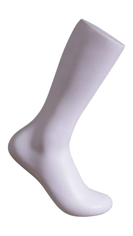 Mens Mid Calf Sock Display Form White Retail Sock Mannequin