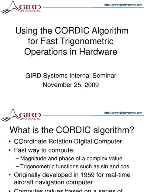 Gird Systems Cordic Tutorial Pdf Teaching Mathematics Mathematical Analysis