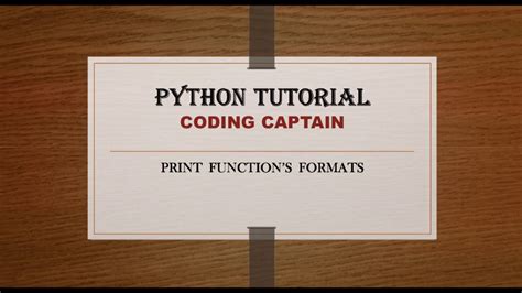 Print Formats End Of Line Separators Multiple Line Statements Python Tutorial For