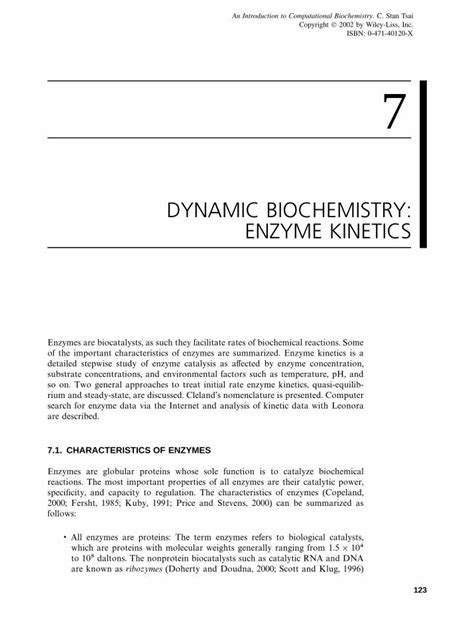 Pdf Dynamic Biochemistry Enzyme Kinetics … Uploads