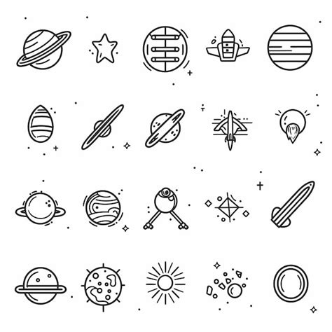 Premium Vector Space Line Icon Set Astronomy Collection Vector
