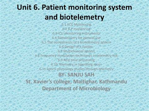 Patient Monitoring System And Biotelemetry Pptx