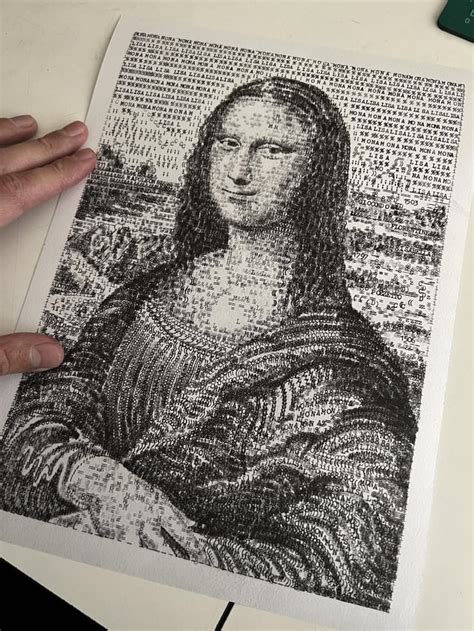 this is my typewriter art of the mona lisa typed in commemoration of