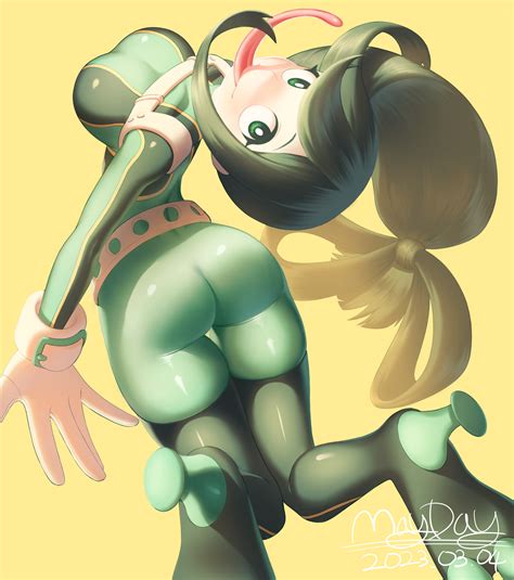 Maydaykiki Asui Tsuyu Boku No Hero Academia Absurdres Highres 1girl Ass Belt Black