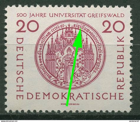 Ddr Ddr 1956 500 Jahre Uni Greifswald Mit Plattenfehler 543 F 16 Postfrisch